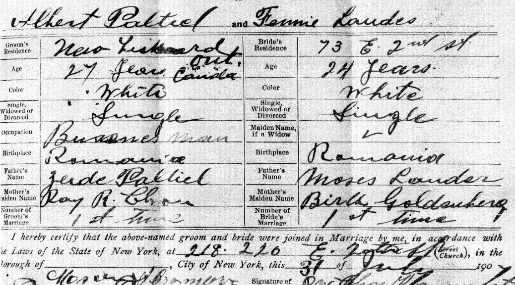 The two marriages of Fannie Landes - Cousinist: Family Tree and Genealogy